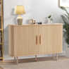 Ebern Designs 47" Sideboard Buffer Cabinet with Fluted Slide Doors, Tambour Storage Cabinet with ...